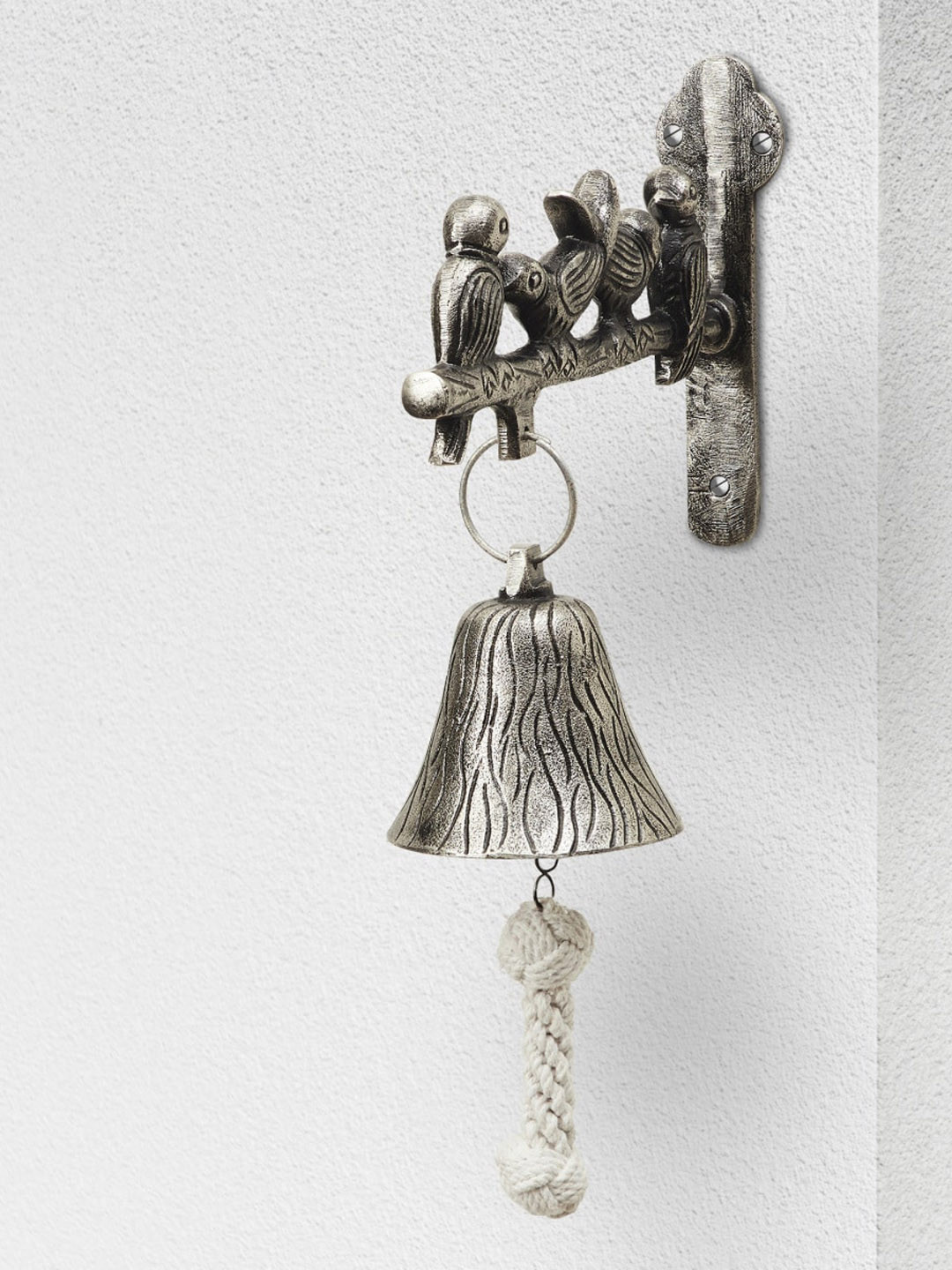 Buy Home Centre Silver Toned Fiesta Bird Base Pattern Metal Door Bell ...