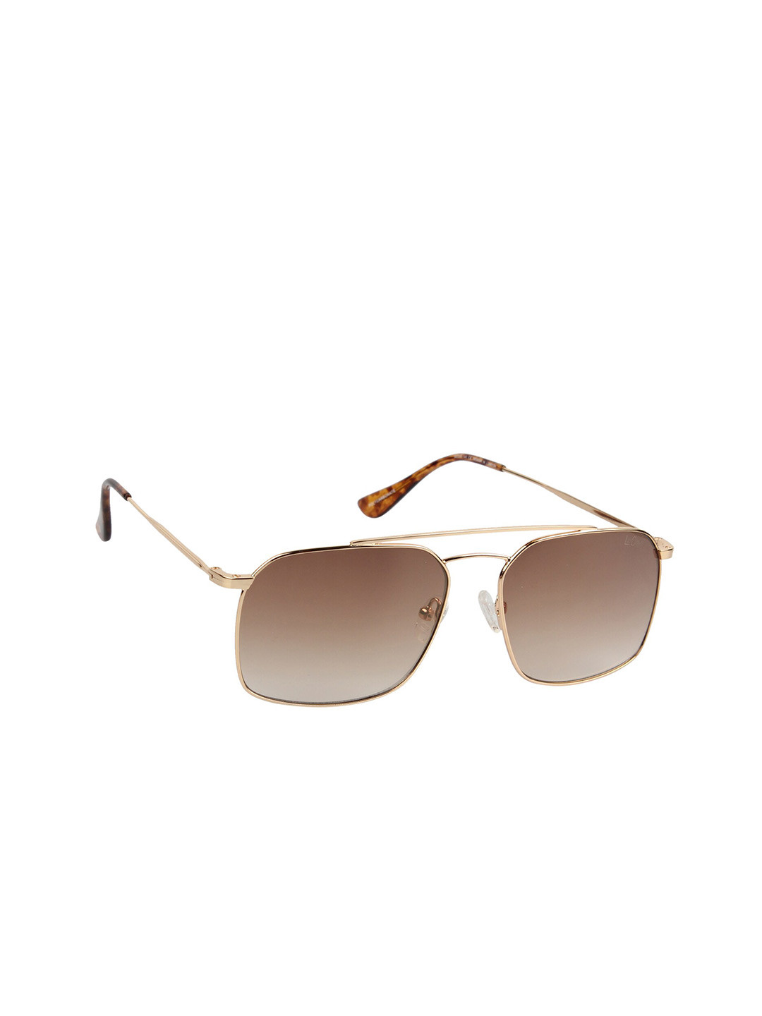 Buy Lee Cooper Men Brown Lens & Gold Toned Square Sunglasses UV ...