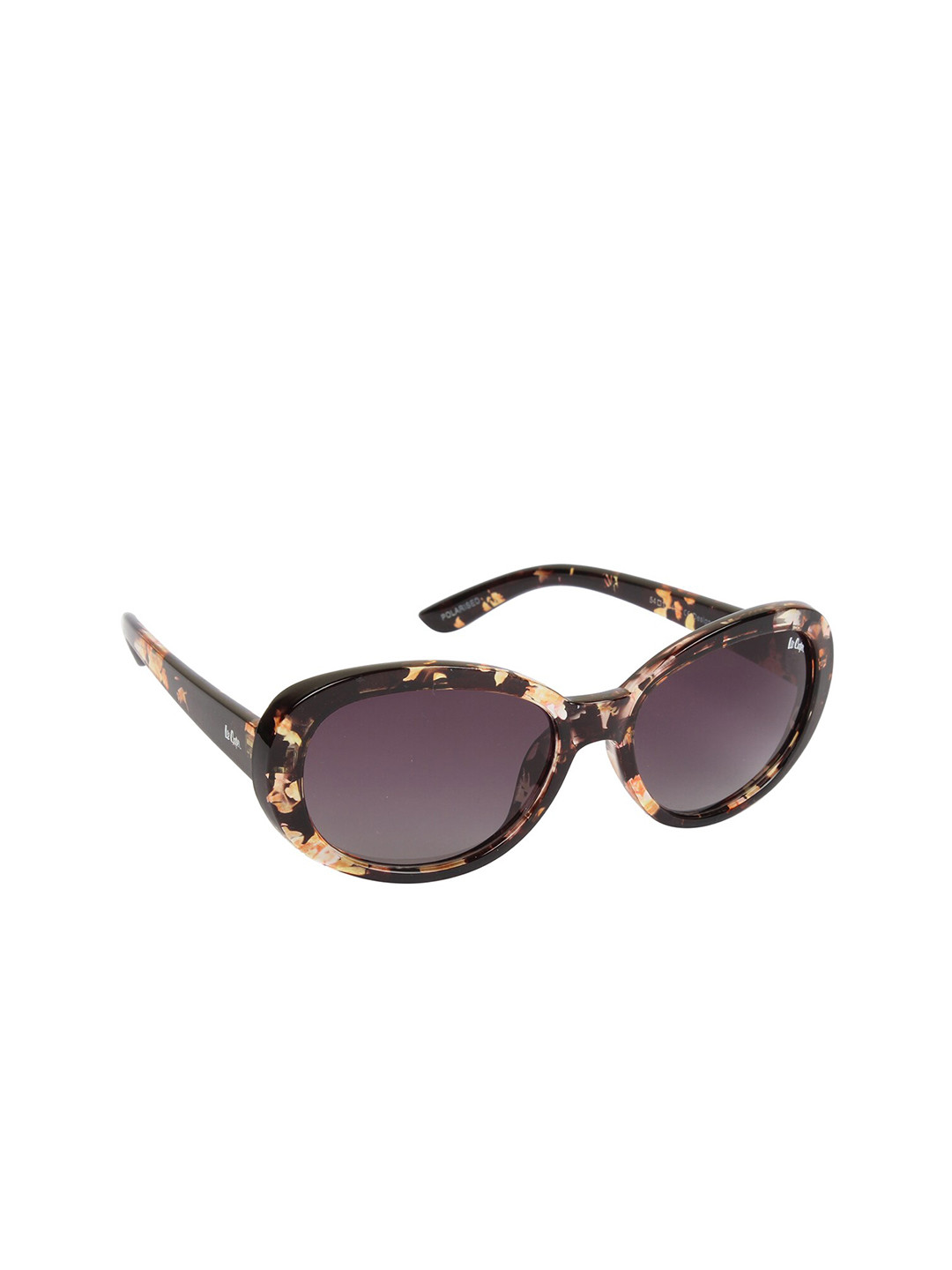 Buy Lee Cooper Women Purple Lens & Black Oval Sunglasses Polarised Lens ...