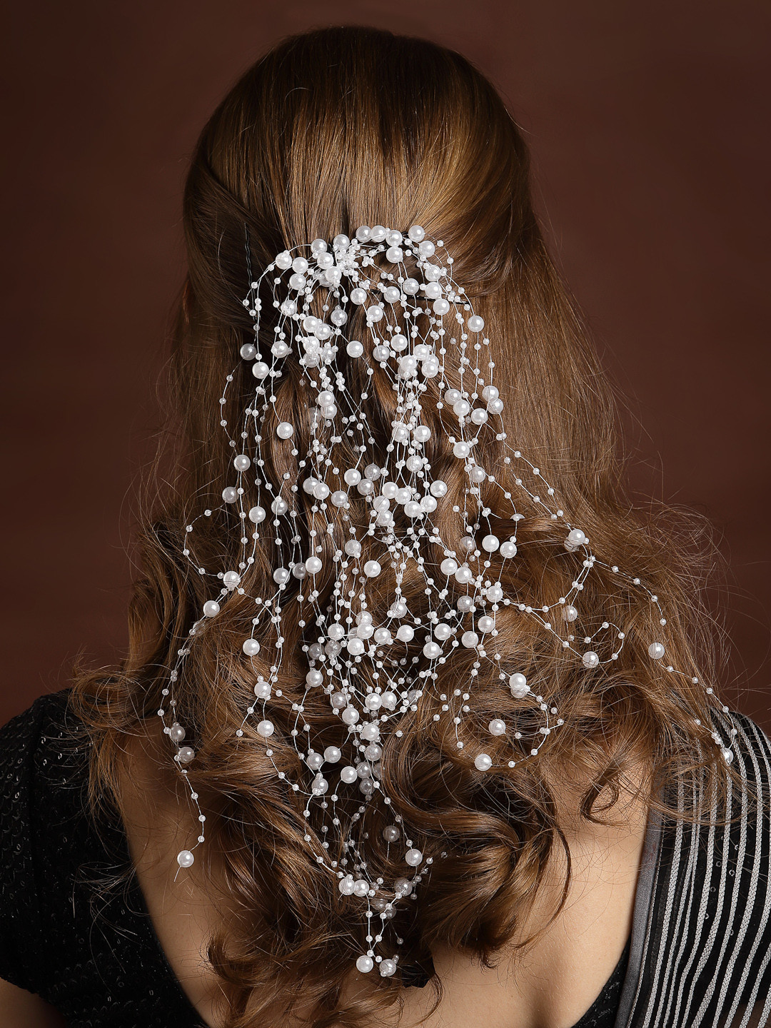 Buy PANASH Women White Pearls Embellished Tiara - Hair Accessory for ...