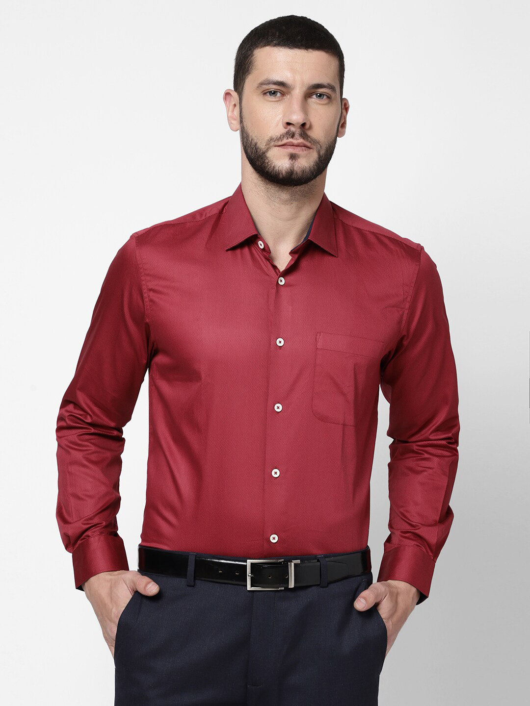 Buy AD By Arvind Men Red Formal Shirt - Shirts for Men 18067580 | Myntra