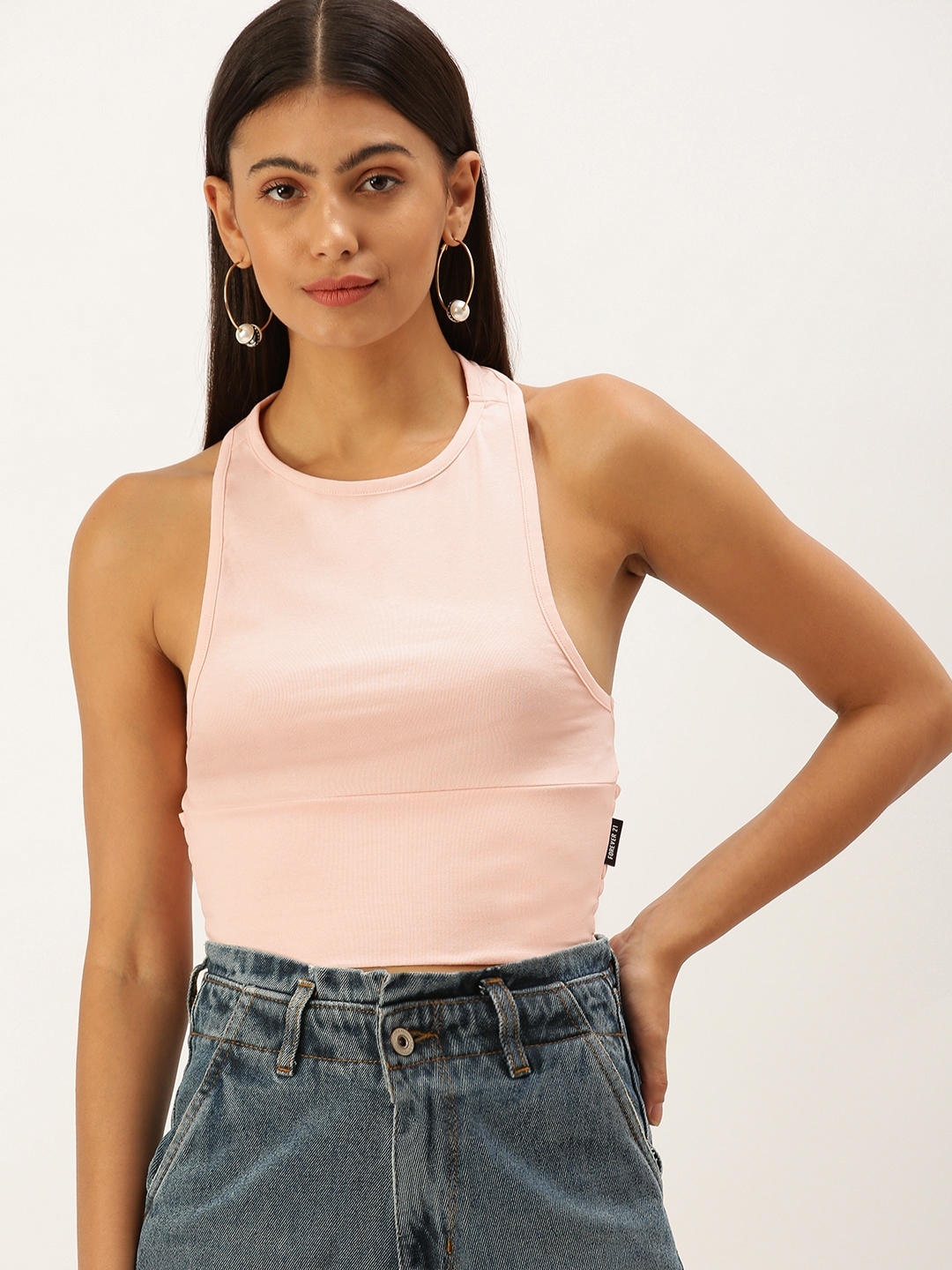 Buy Forever 21 Women Pink Solid Crop Top Tops For Women 18068640 Myntra