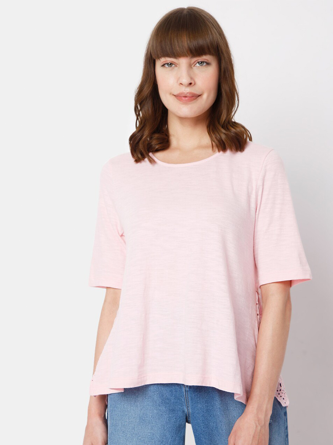Buy Vero Moda Women Pink Cotton T Shirt - Tshirts for Women 18074004 ...