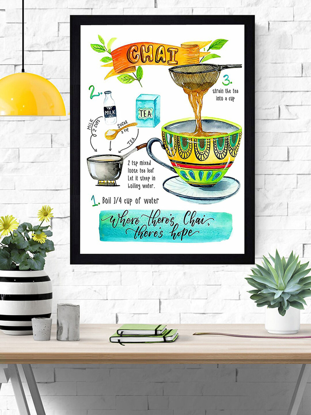 Buy Gallery99 White Chai Making Texture Framed Art - Wall Art for ...