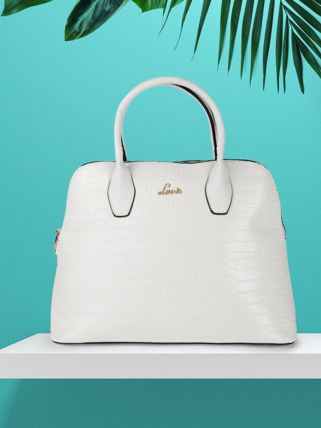 Buy Lavie Mimi White Textured Structured Handheld Bag - Handbags for ...