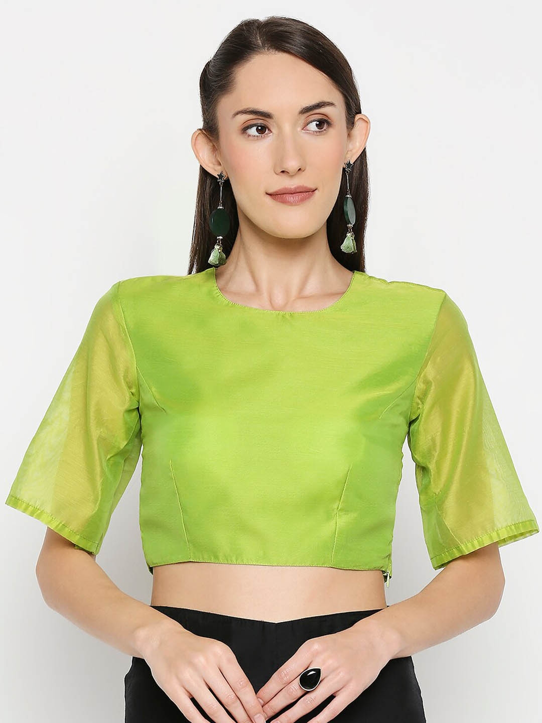 Buy Desi Weavess Women Lime Green Solid Saree Blouse - Saree Blouse for ... Buy Desi Weavess Women Lime Green Solid Saree Blouse - Saree Blouse for ...