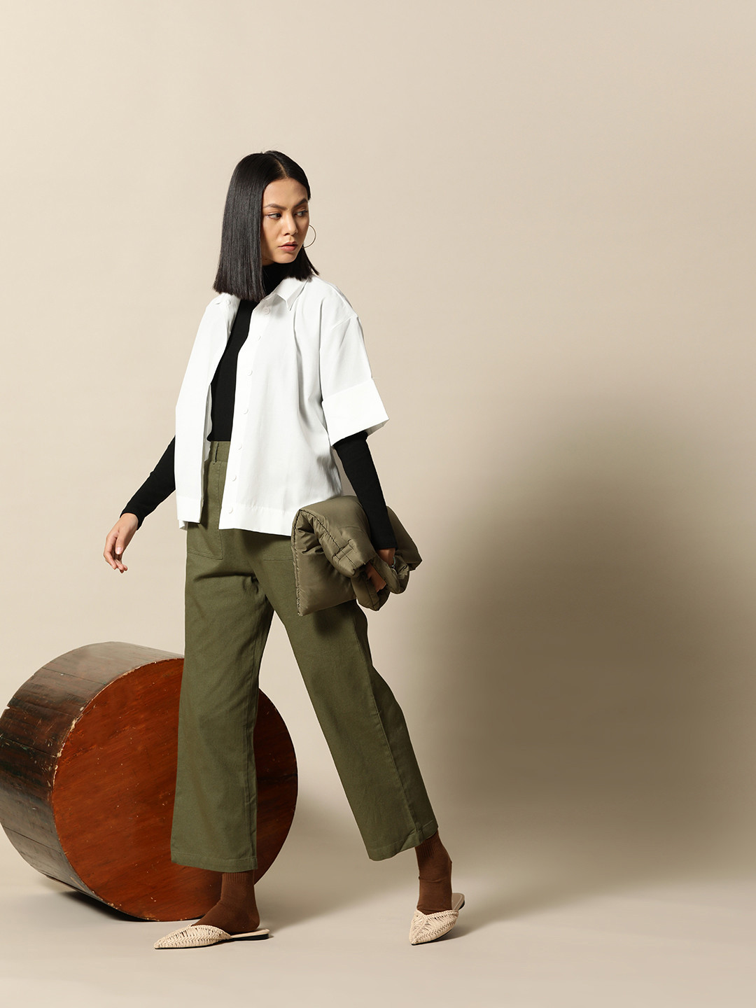 Buy BOWER Women Cotton Relaxed Trouser - Trousers for Women 18090348 ...