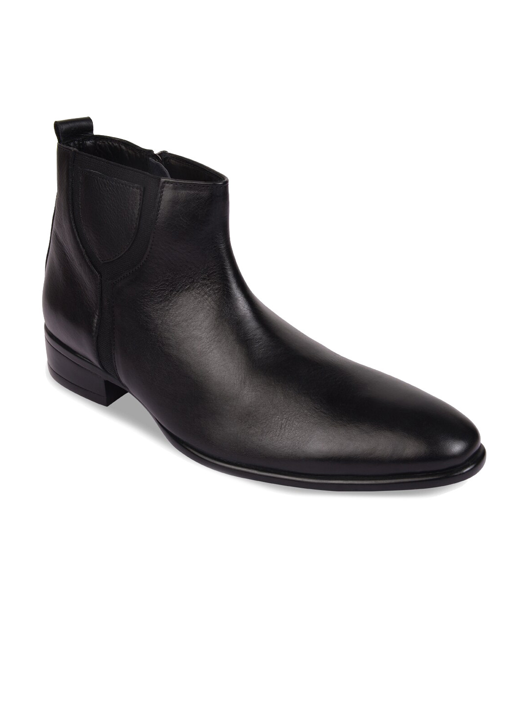 Buy Regal Men Black Solid Leather Boots - Boots for Men 18091490 | Myntra
