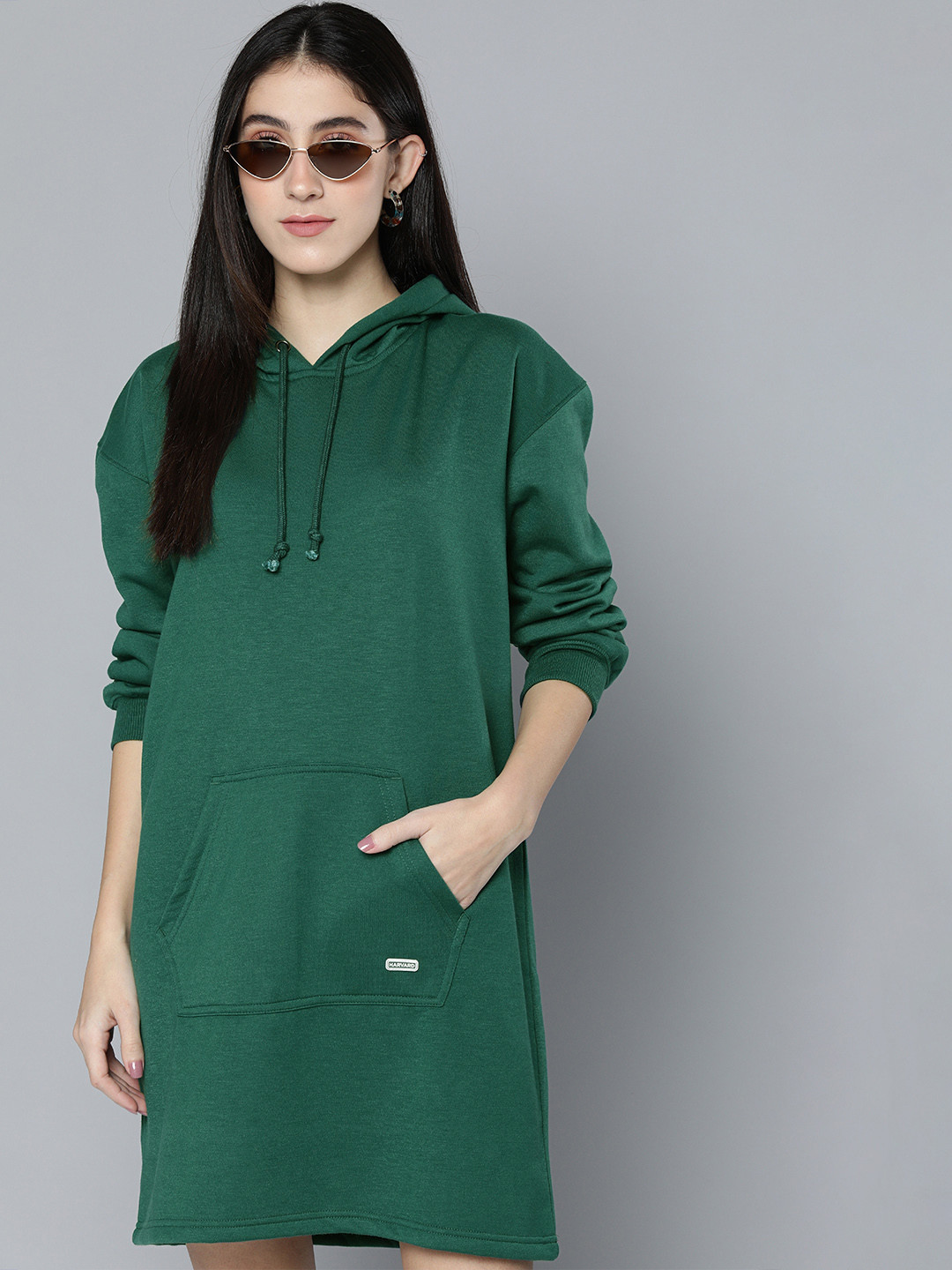 Buy Harvard Green Solid Sweatshirt Dress - Dresses for Women 18110988 ...