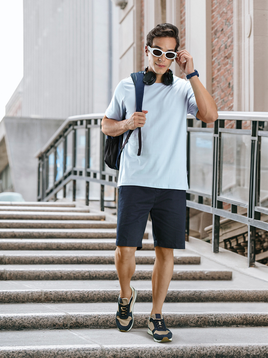 Buy Harvard Light Aqua Blue Upbeat Brights Pure Cotton T Shirt ...