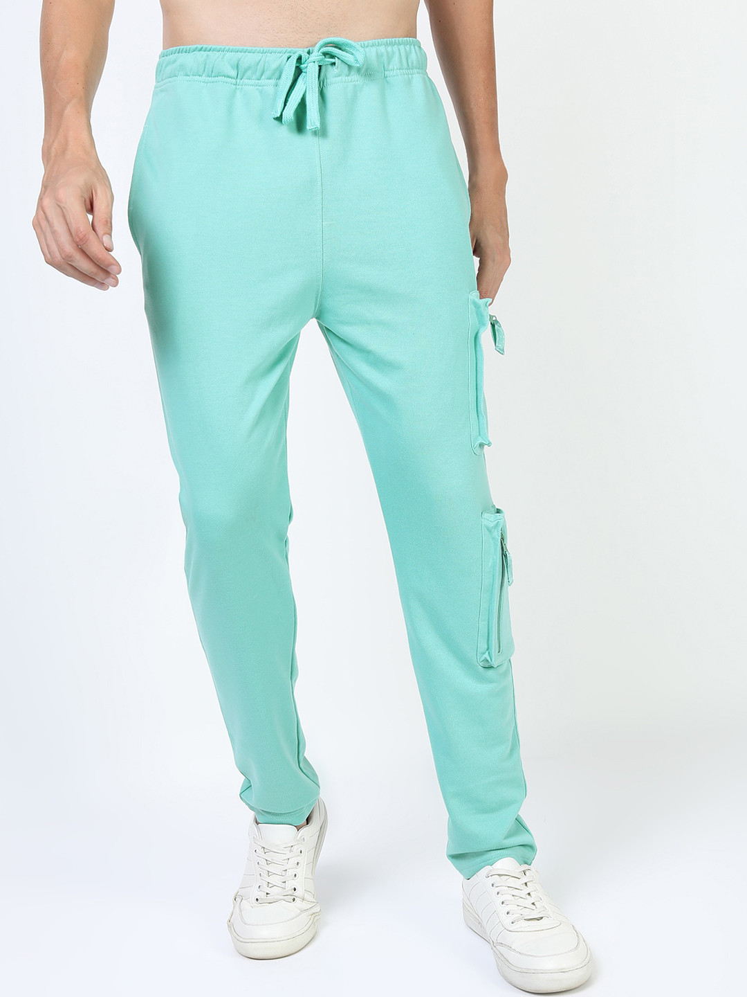 Buy HIGHLANDER Men Sea Green Solid Slim Fit Track Pants - Track Pants ...