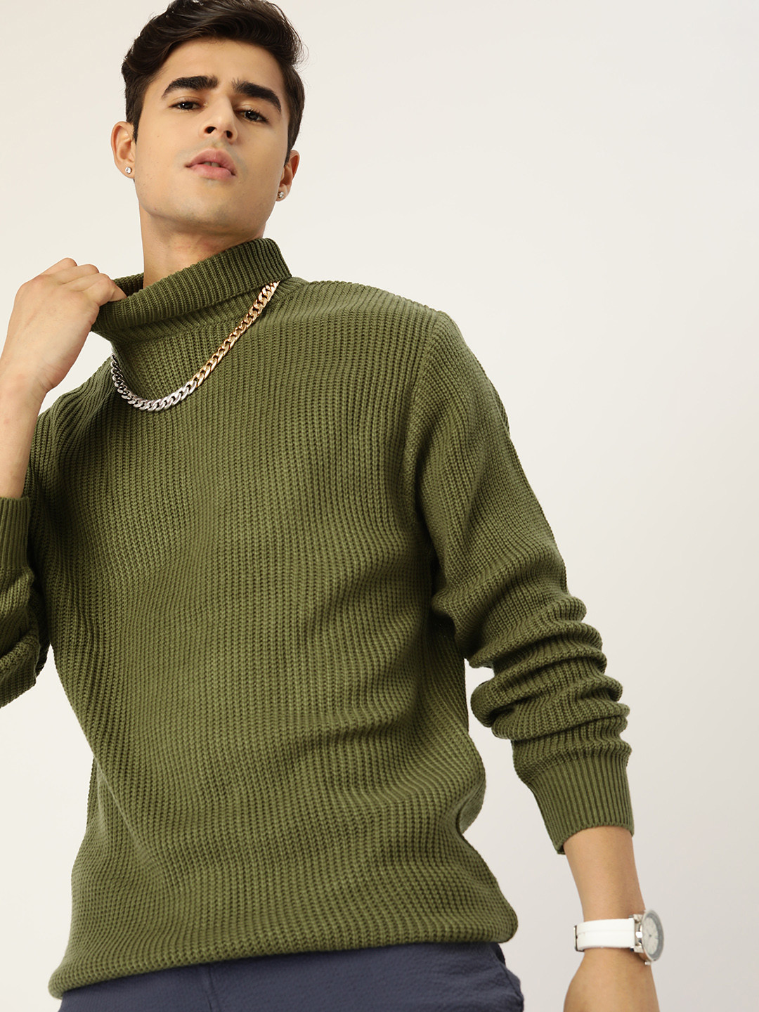 Buy Kook N Keech Men Olive Green Pullover - Sweaters for Men 18119252 ...