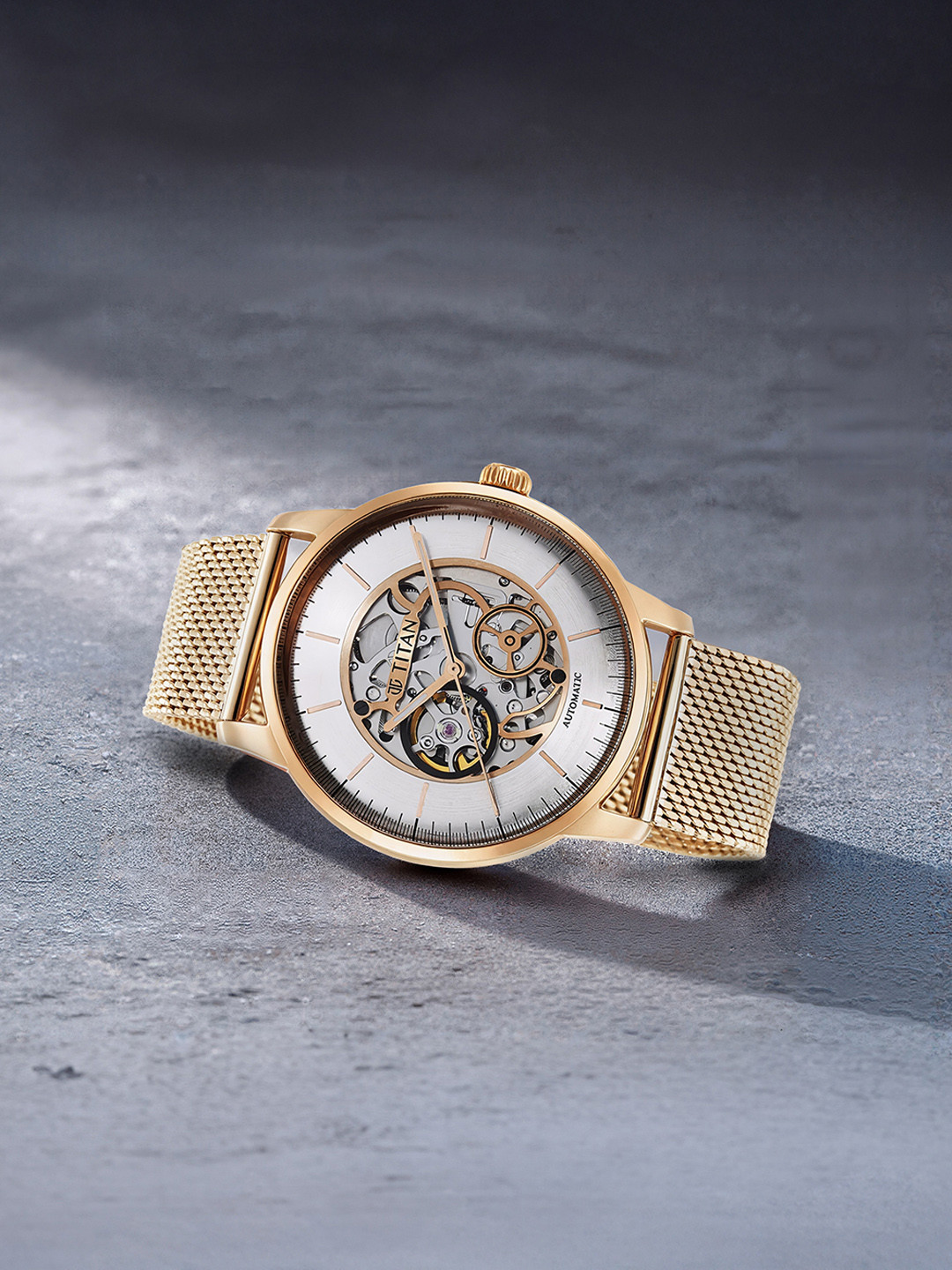 Buy Titan Men White Skeleton Dial & Stainless Steel Bracelet Style ...