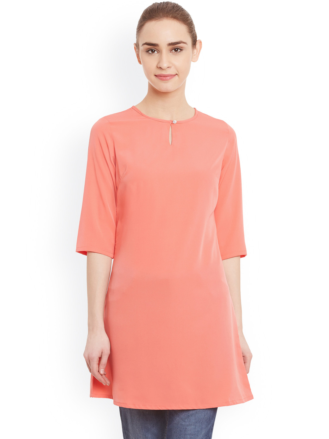 Buy Nun Peach Coloured Tunic - Tunics for Women 1812204 | Myntra