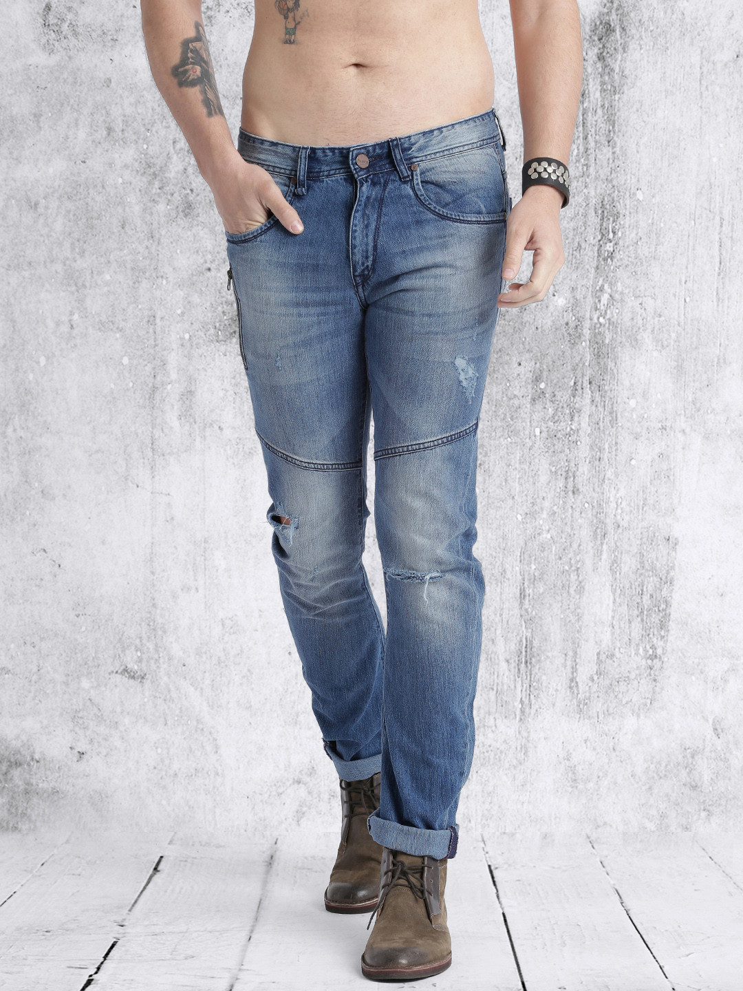Buy Roadster Men Blue Regular Fit Jeans - Jeans for Men 1812356 | Myntra