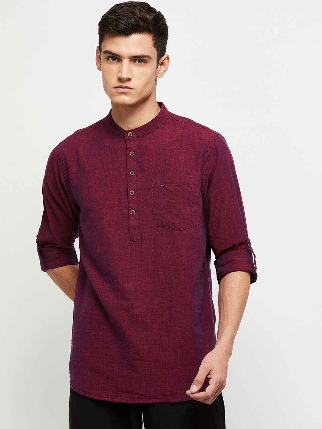 Buy Max Men Maroon Cotton Kurta - Kurtas for Men 18125820 | Myntra