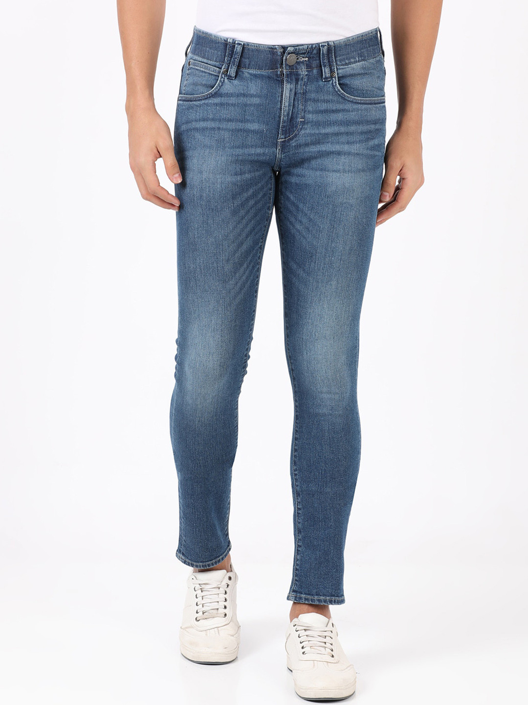 Buy Lee Men Blue Bruce Skinny Fit Heavy Fade Stretchable Jeans - Jeans ...
