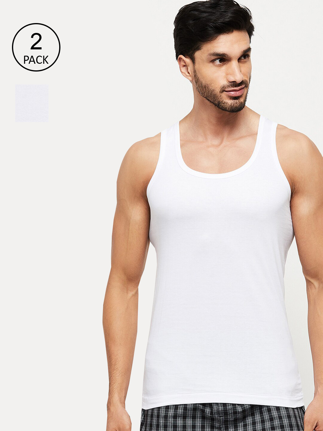 Buy Max Men Pack Of 2 Solid Vest - Innerwear Vests for Men 18128022 ...