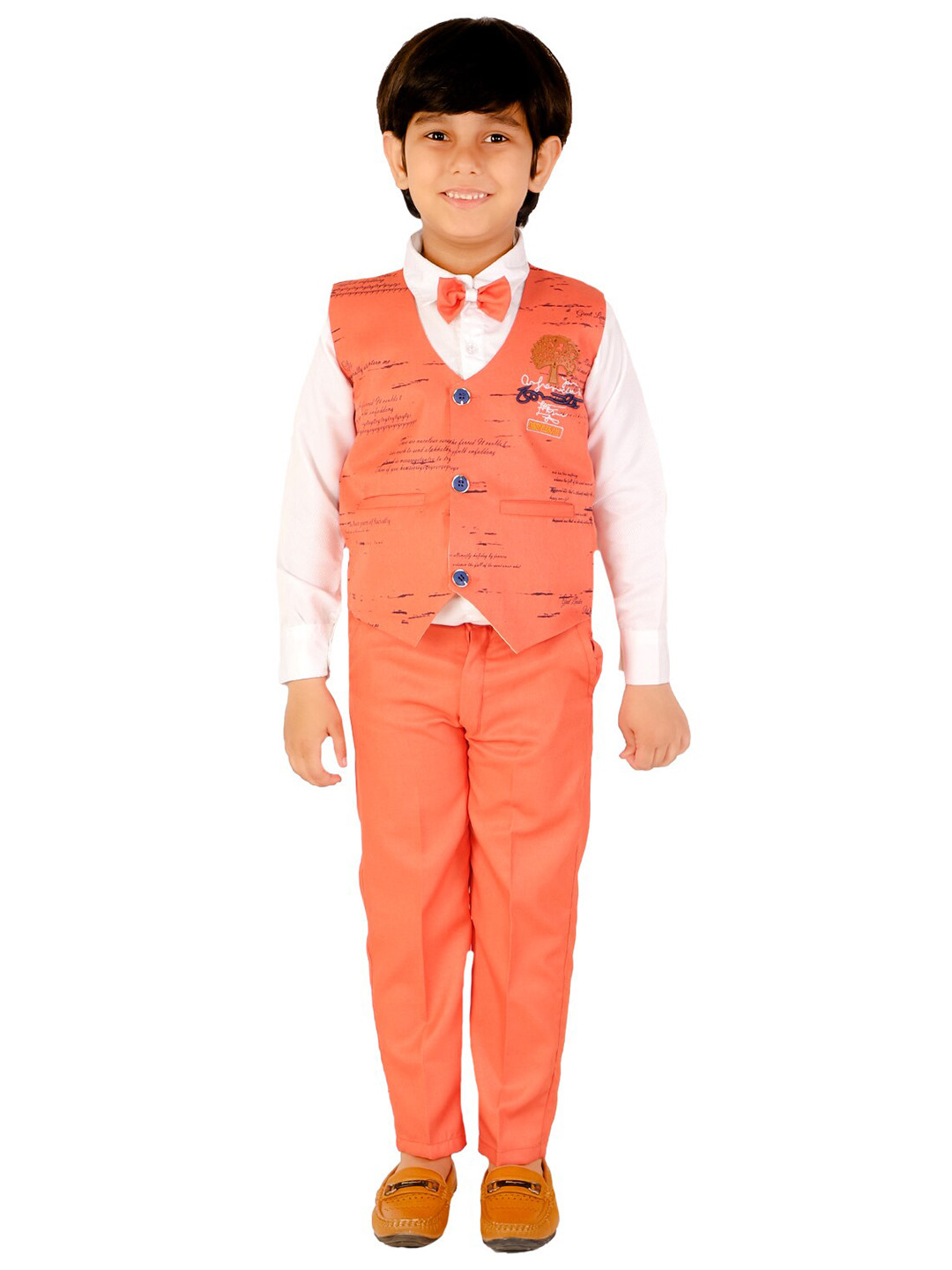 Buy DKGF FASHION Boys Pink & White Printed 3 Piece Clothing Set ...