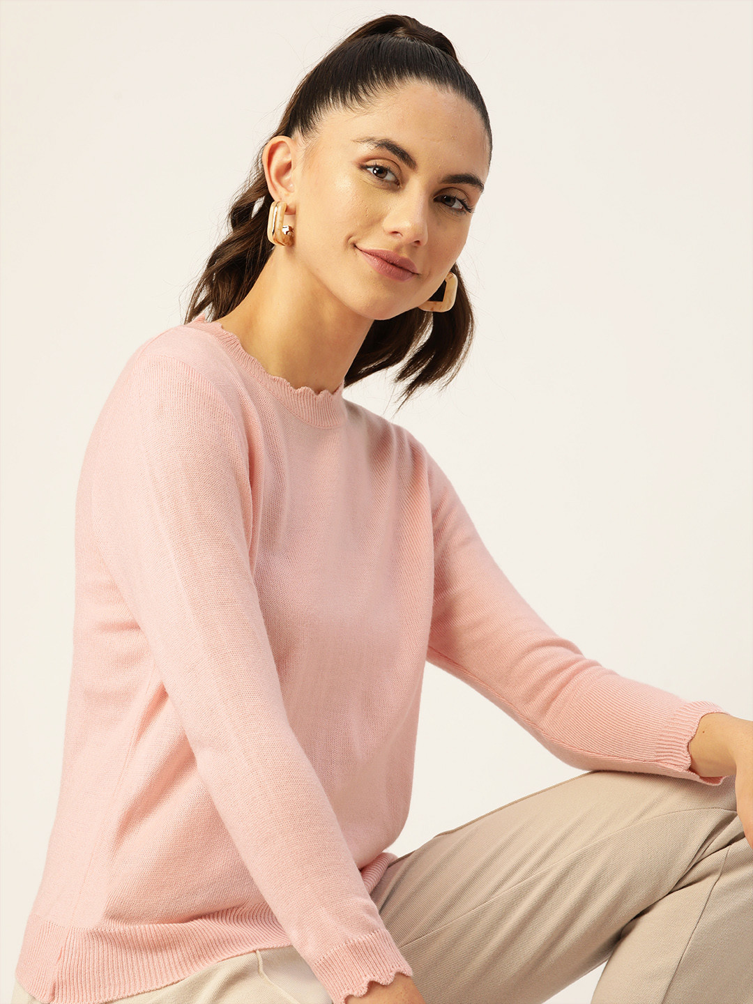 Buy DressBerry Women Pink Pullover - Sweaters for Women 18138528 | Myntra