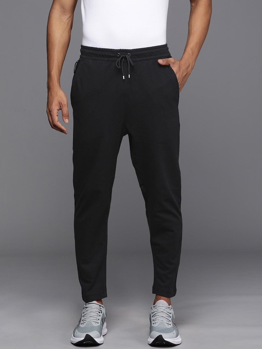 Buy Nike Men Black Solid Standard Fit Pure Cotton Track Pants Track Pants For Men 18139564