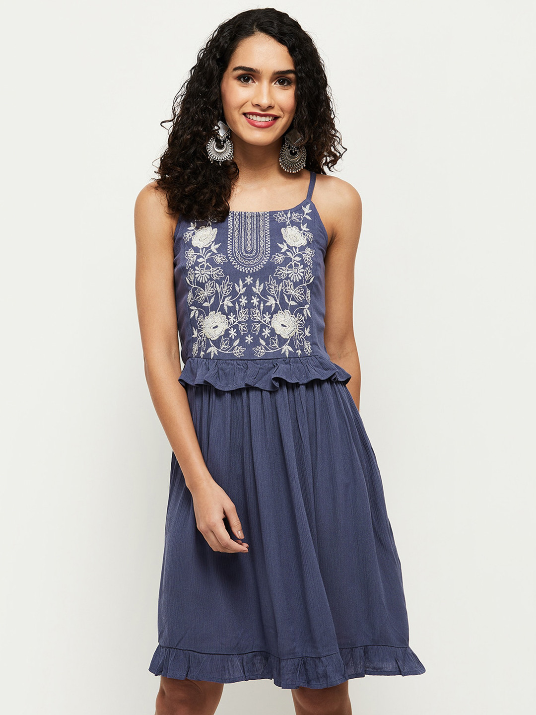 Buy Max Blue Floral Blouson Dress - Ethnic Dresses for Women 18142766 ...