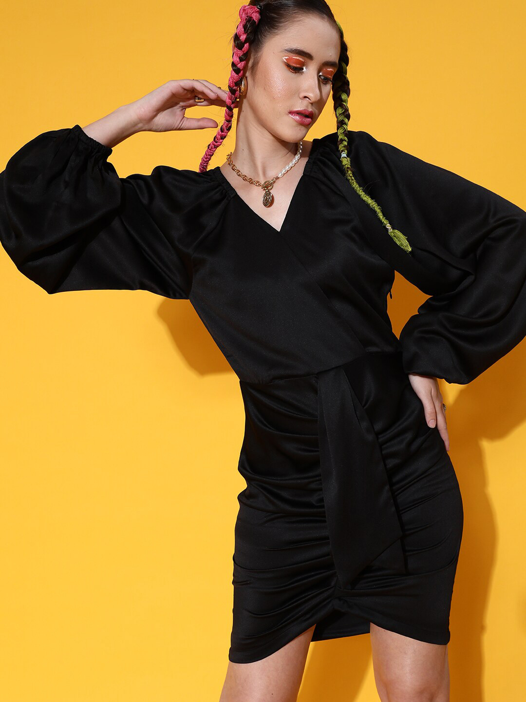 Buy STREET 9 Women Stunning Black Solid Dress - Dresses for Women ...