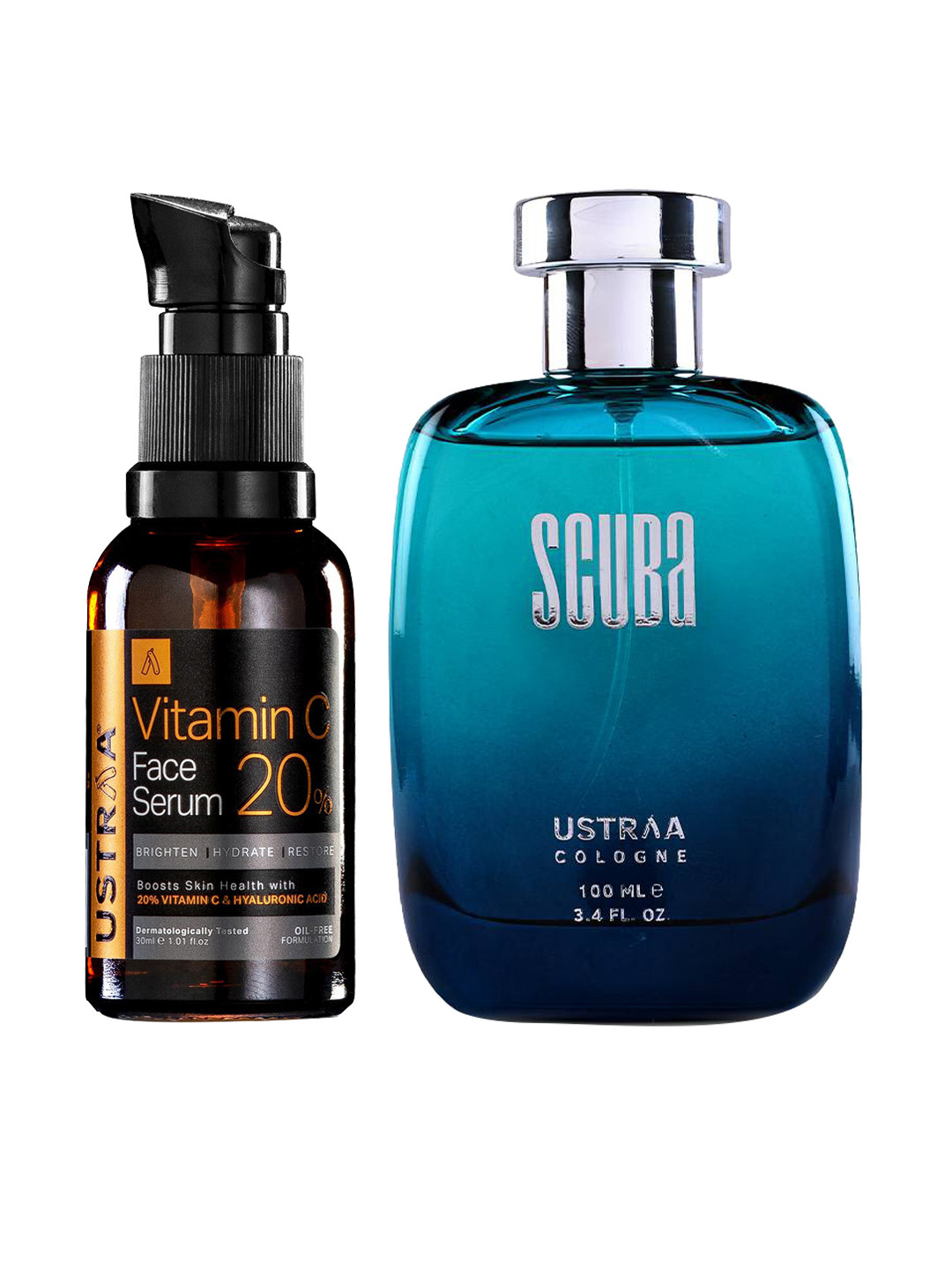 Buy Ustraa Men Set Of Scuba Cologne 100ml & Vitamin C Face Serum 30ml ...