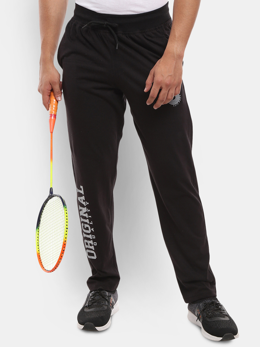 Buy V Mart Men Black Solid Cotton Track Pants - Track Pants for Men ...