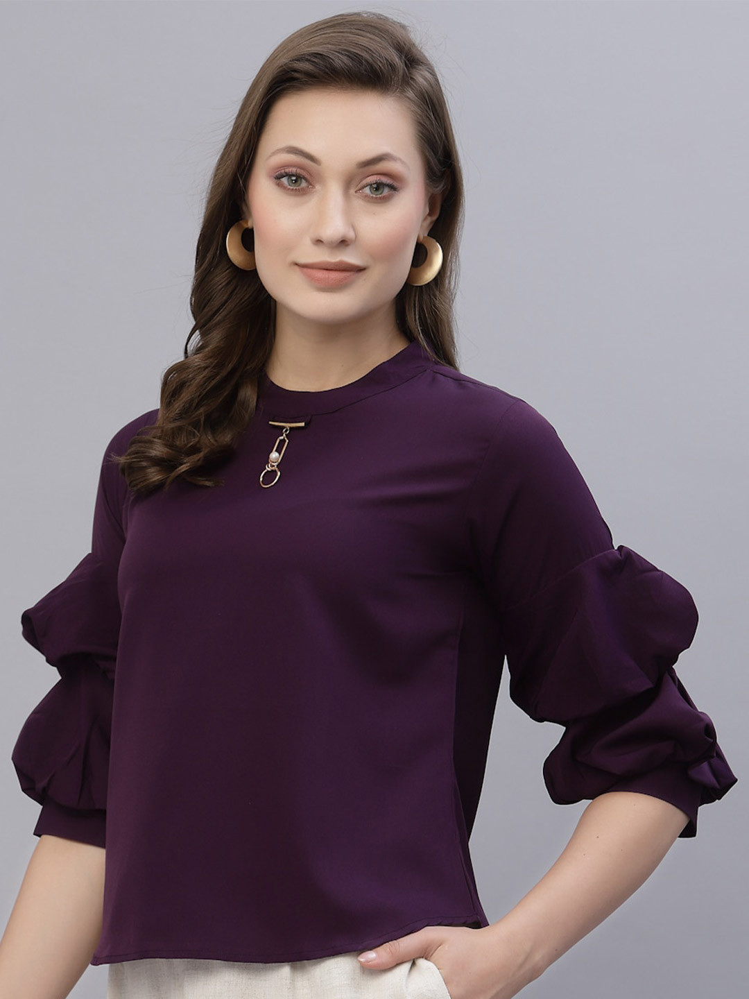 Buy Style Quotient Purple Crepe Top - Tops for Women 18151514 | Myntra