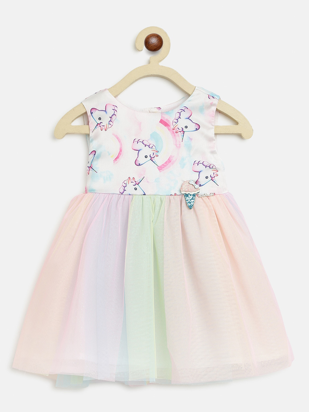 Buy Nauti Nati Multicoloured Floral Net Dress - Dresses for Girls ...