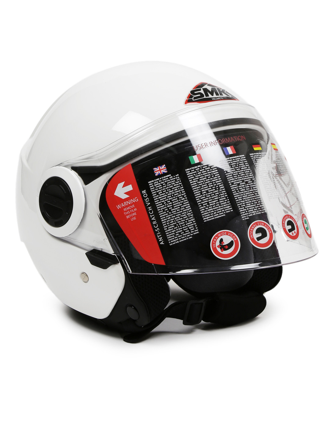 Buy SMK Men White Full Face 100 Glide Helmet - Helmets for Men 1815437 ...