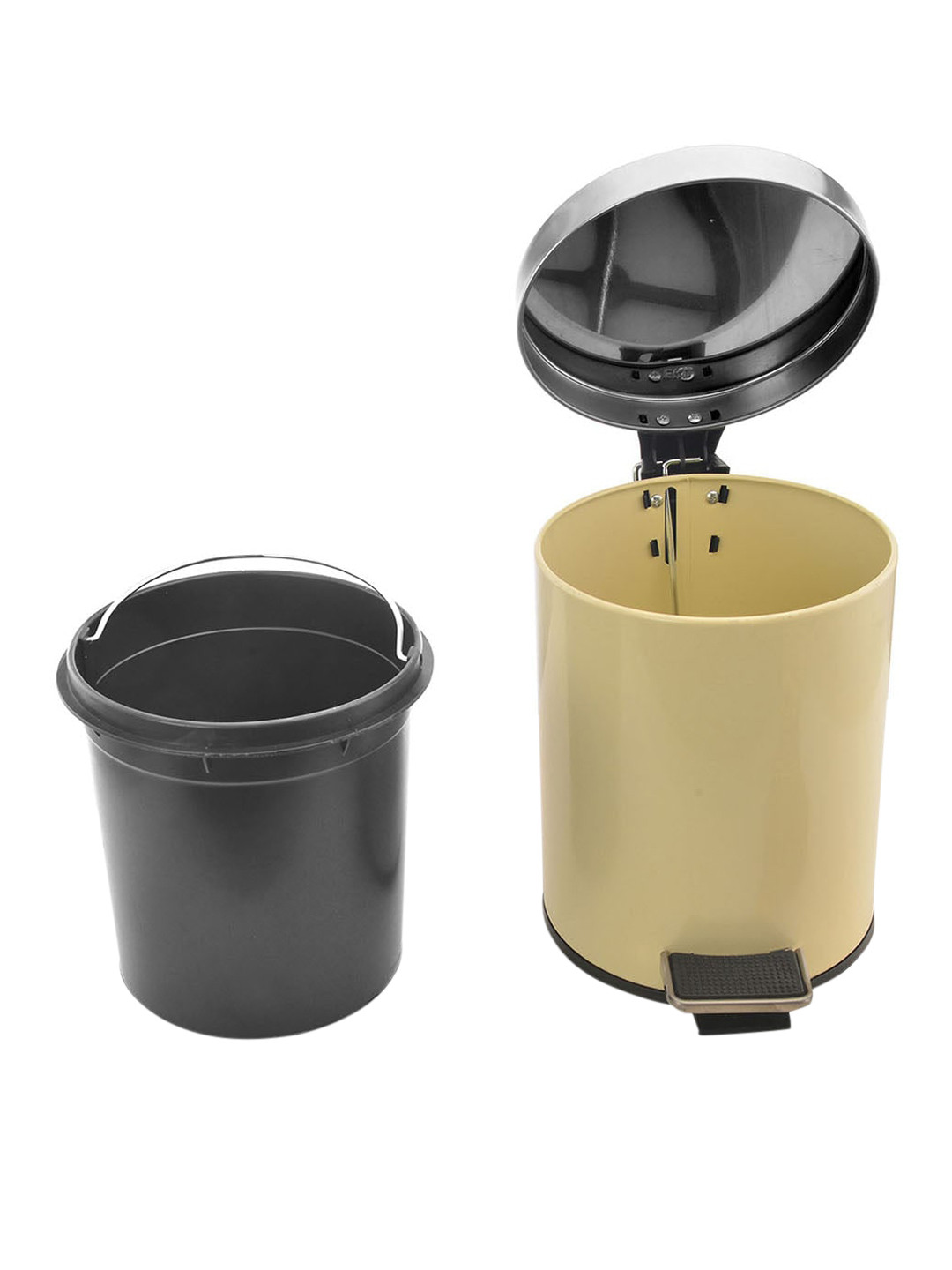 Buy Athome By Nilkamal Cream & Black Classic Dustbin Step Bin - Bins ...