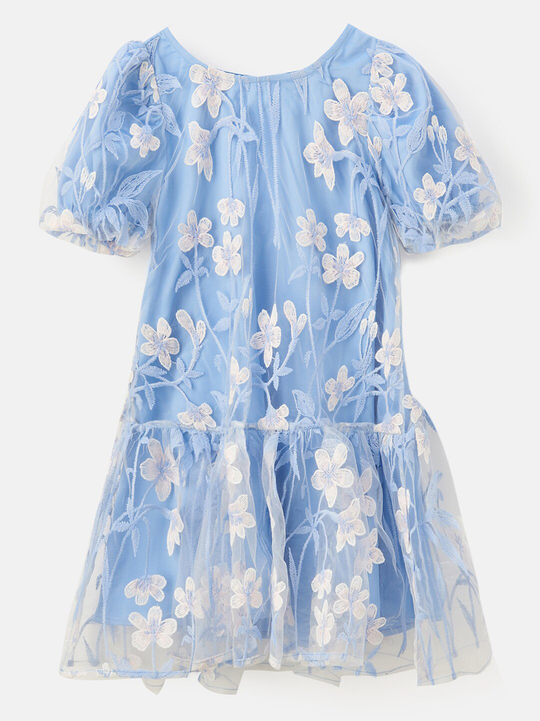 Buy Angel & Rocket Blue Floral Net Dress - Dresses for Girls 18165498 ...