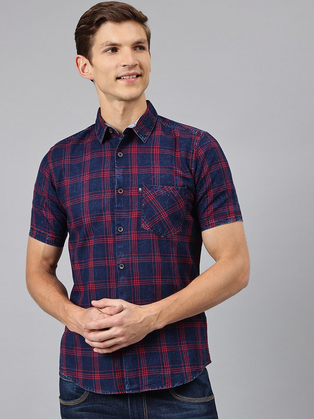 Buy Thomas Scott Men Red Checked Casual Shirt - Shirts for Men 18166710 ...