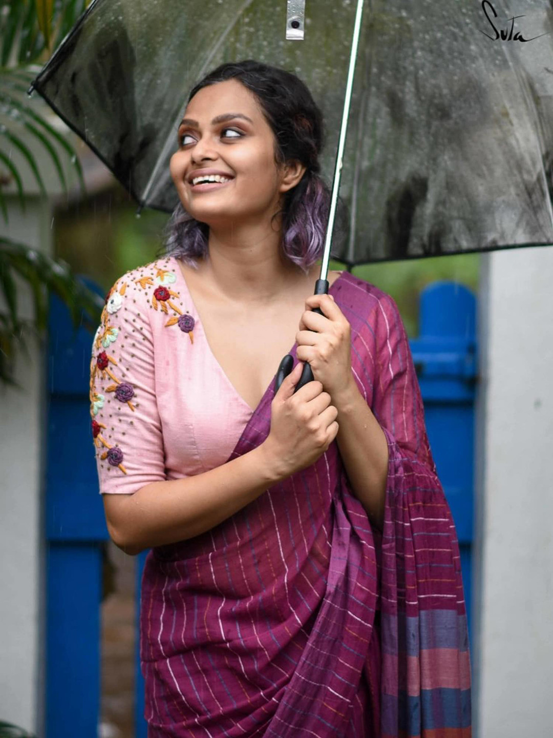 Buy Suta Women Pink Embroidered Cotton Saree Blouse - Saree Blouse for ...