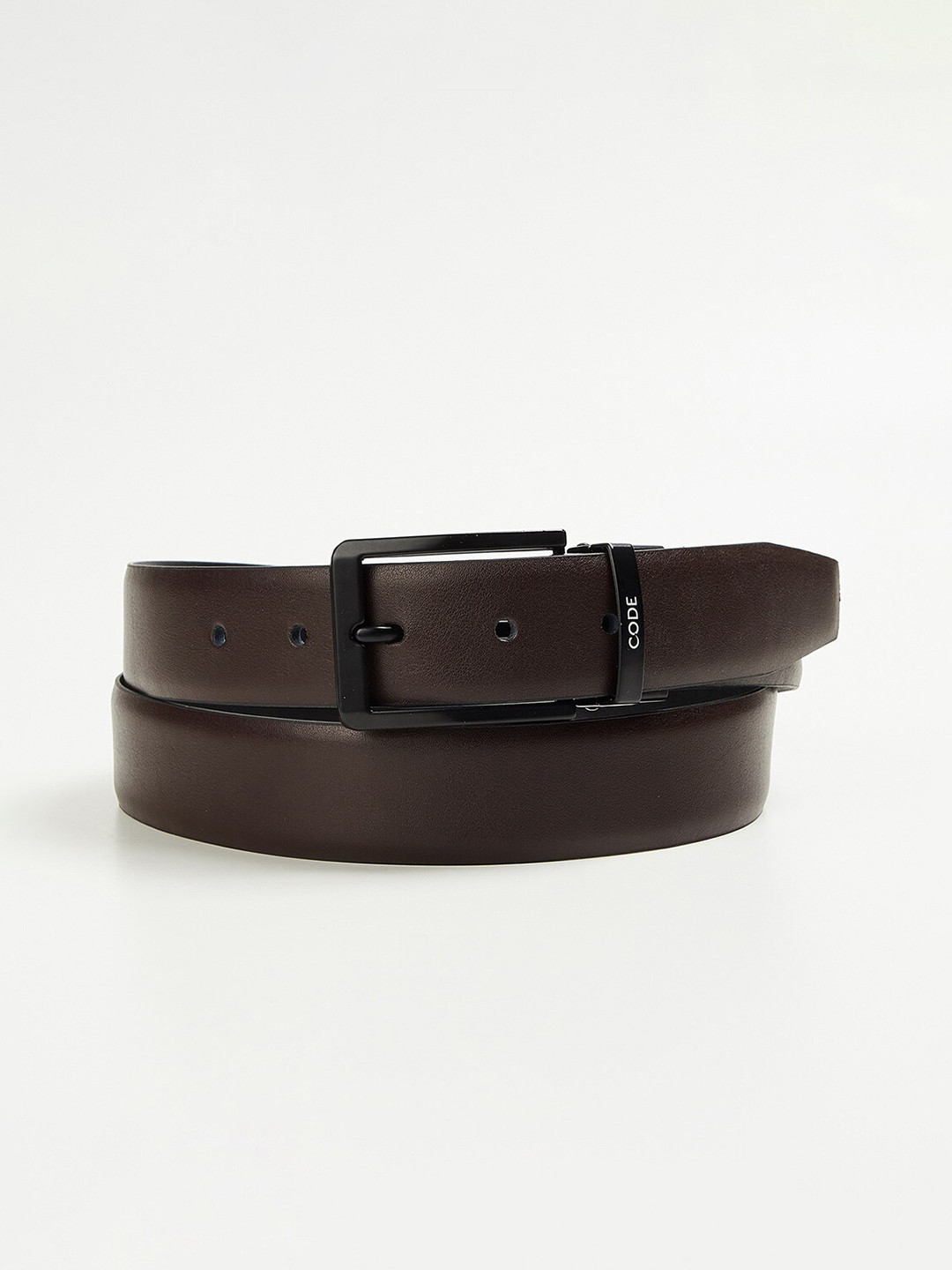 Buy CODE By Lifestyle Men Black Leather Formal Belt - Belts for Men ...