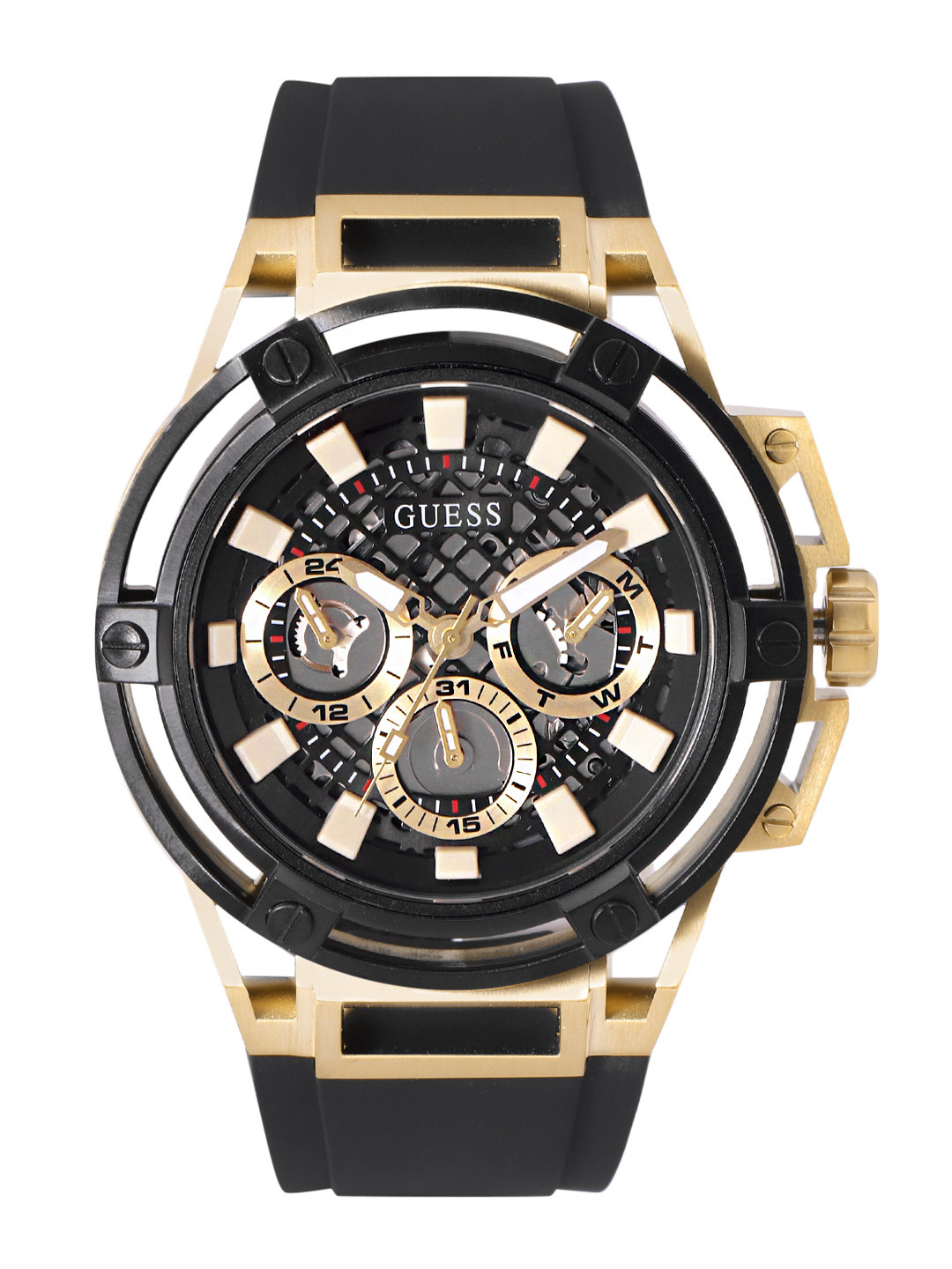 Buy GUESS Men Skeleton Dial Analogue Watch GW0423G2 - Watches for Men ...