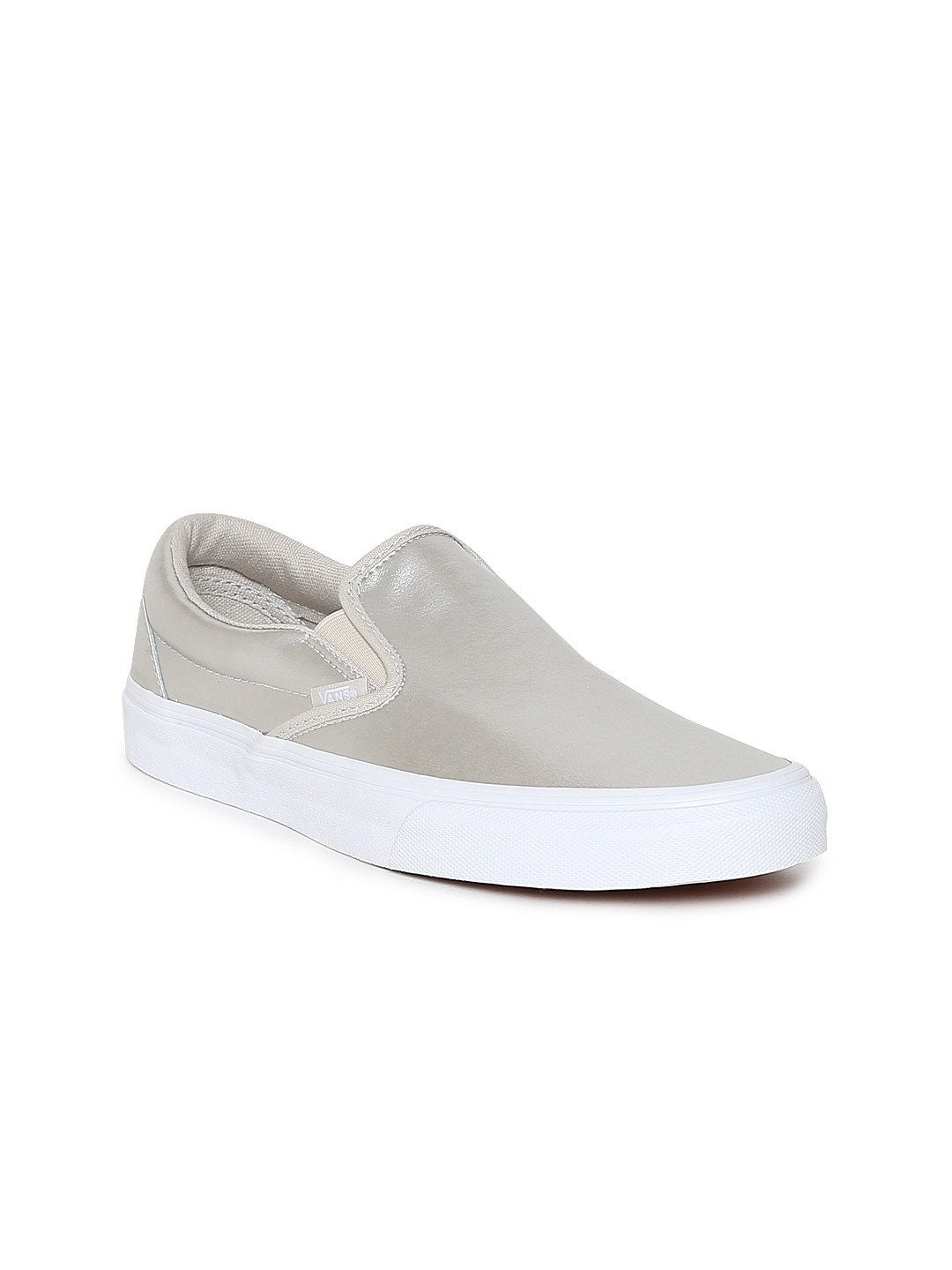 Buy Vans Unisex Silver Toned Solid Classic Slip On Sneakers - Casual ...