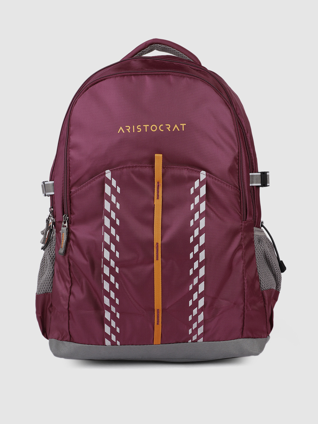 Buy Aristocrat Unisex Burgundy Solid Backpack With Compression Straps ...