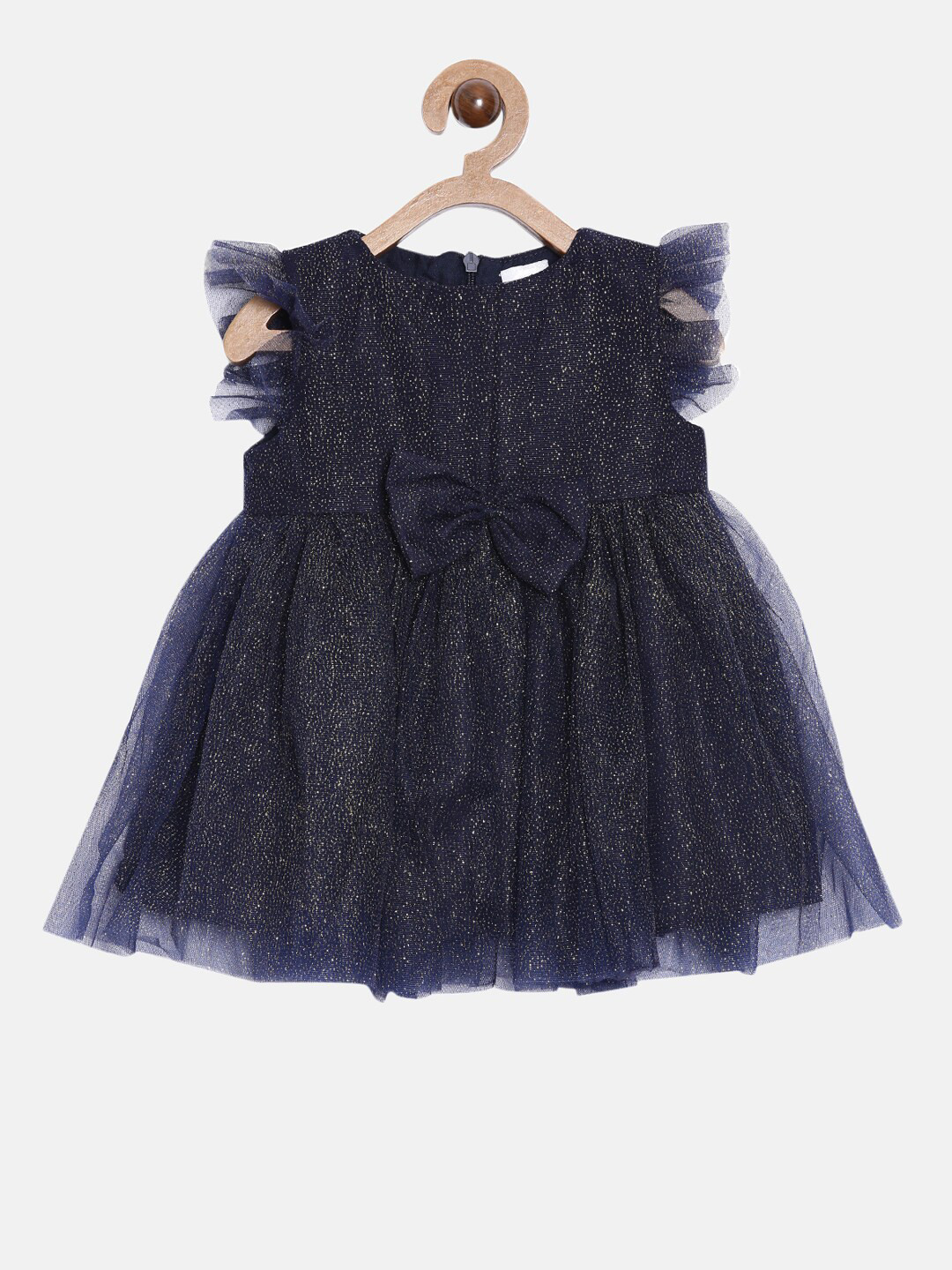 Buy Aomi Girls Blue Net Fit & Flare Party Dress - Dresses for Girls ...