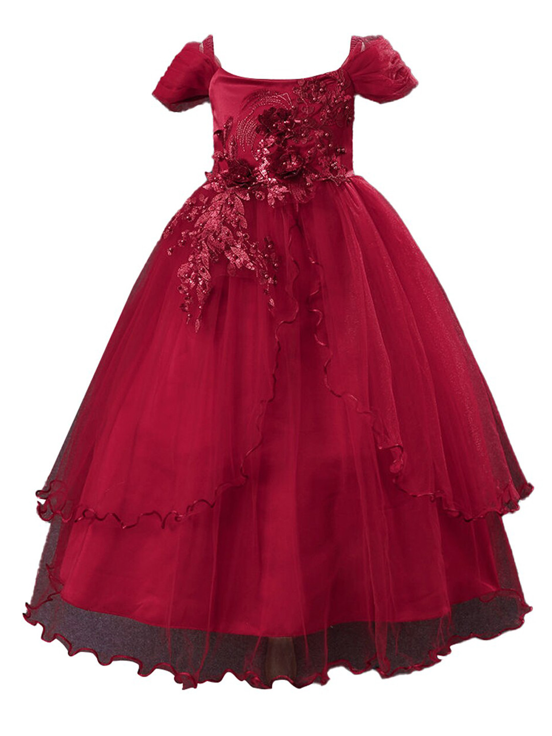 Buy Hopscotch Red Embellished Gown - Dresses for Girls 18178308 | Myntra