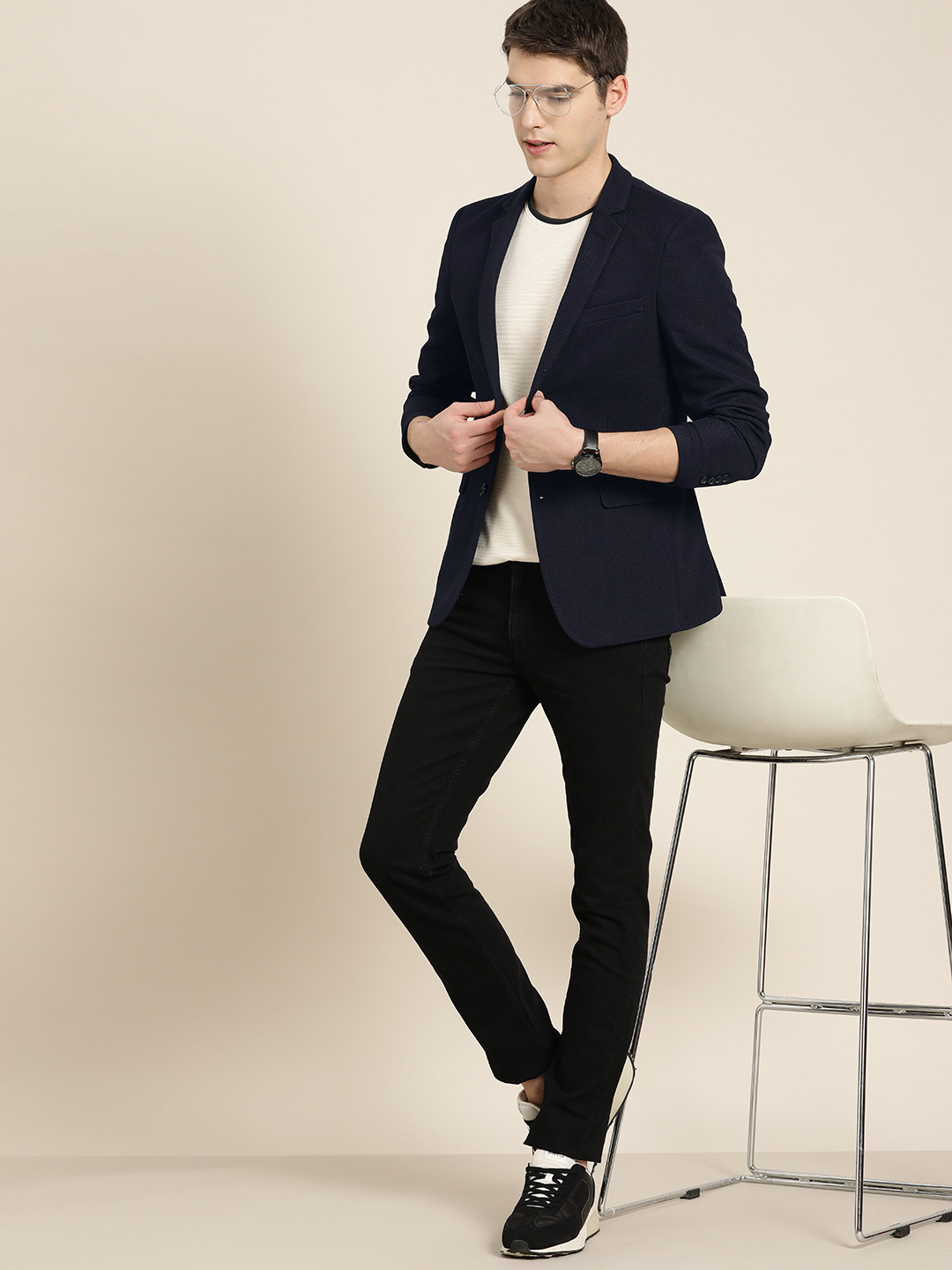 Buy INVICTUS Textured Slim Fit Smart Casual Blazer - Blazers for Men ...