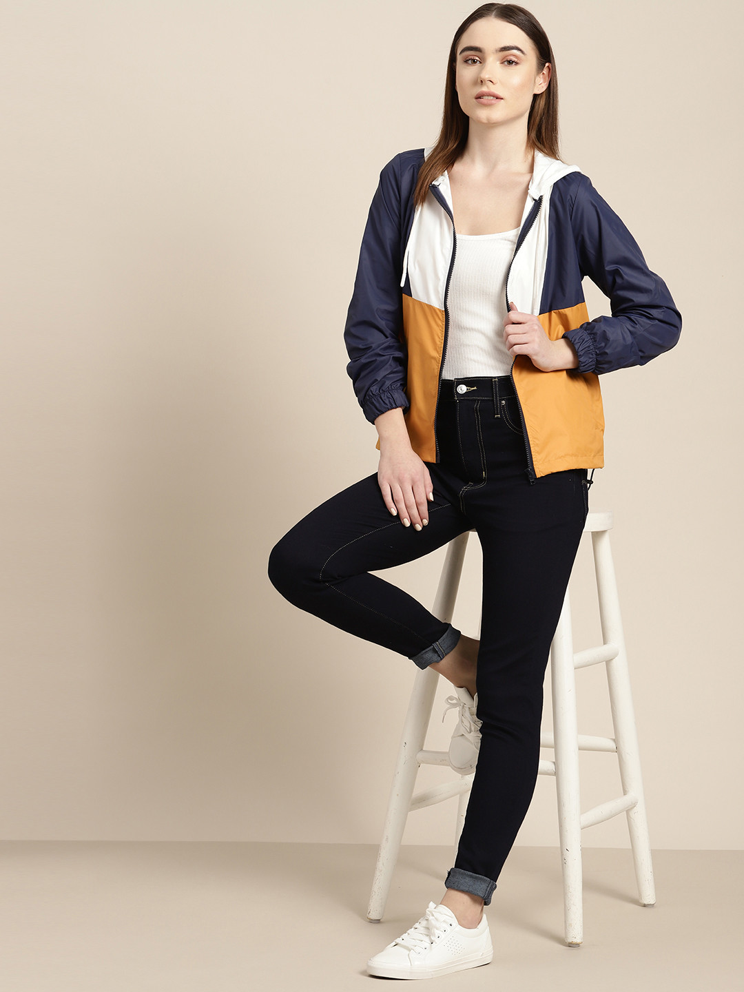 Buy INVICTUS Colourblocked Bomber Hooded Jacket - Jackets for Women ...