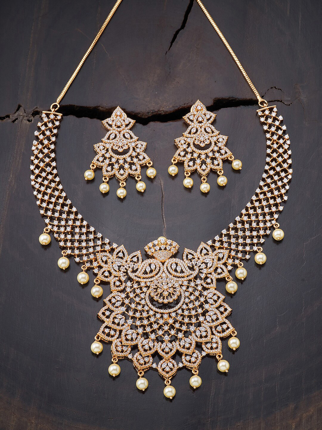 Buy Kushal's Fashion Jewellery White Gold Plated Jewellery Set ...