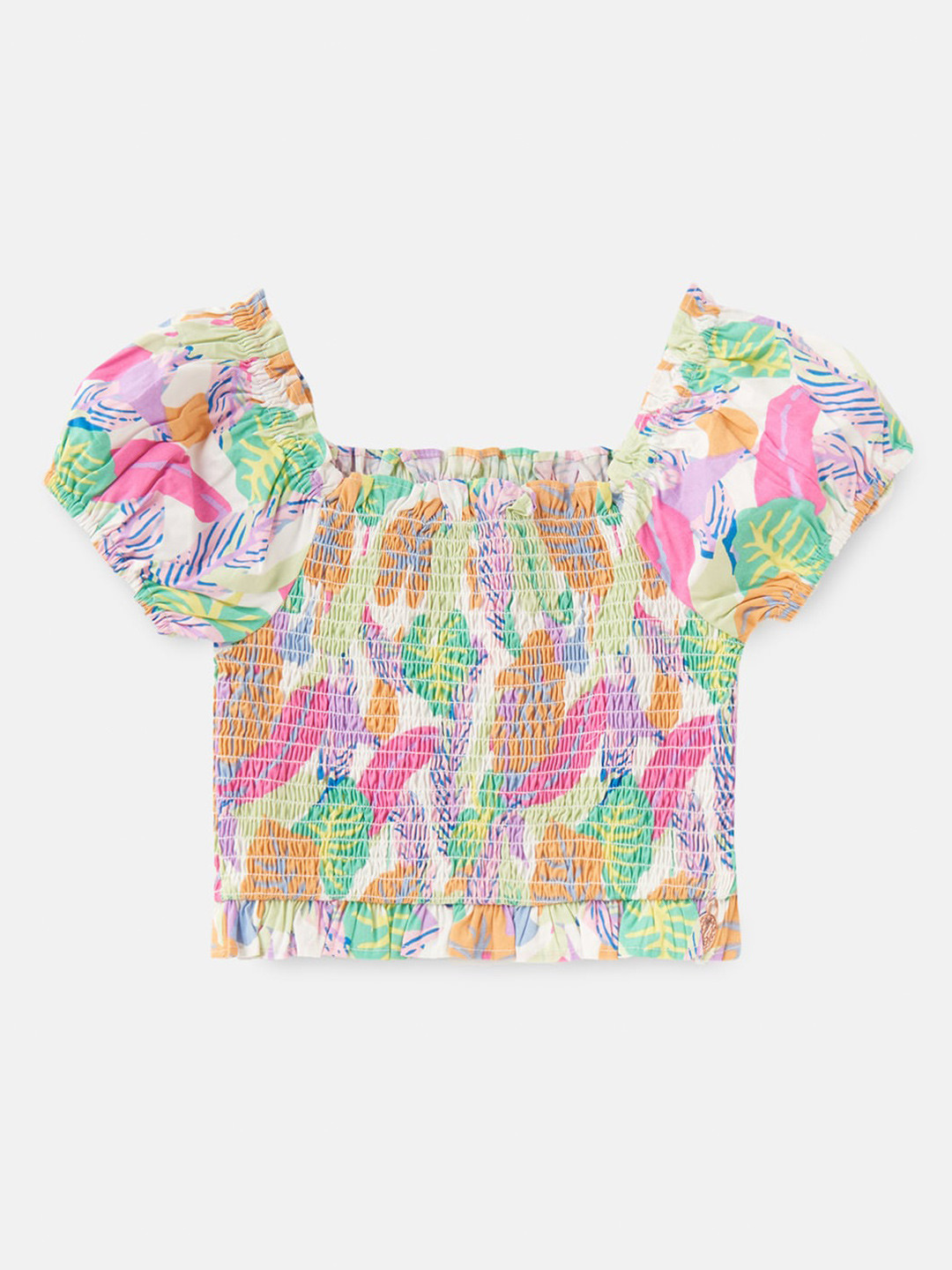 Buy Angel & Rocket Multicoloured Smocked Floral Print Top - Tops for ...