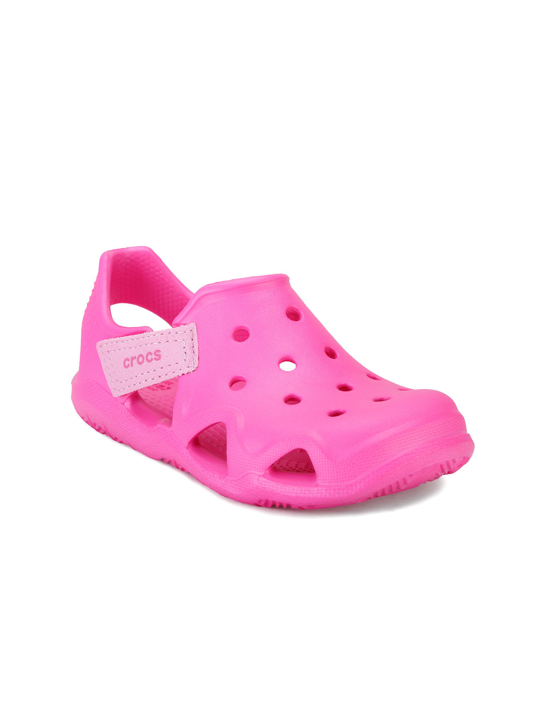Buy Crocs Swiftwater Girls Pink Cut Out Clogs - Flip Flops for Girls ...