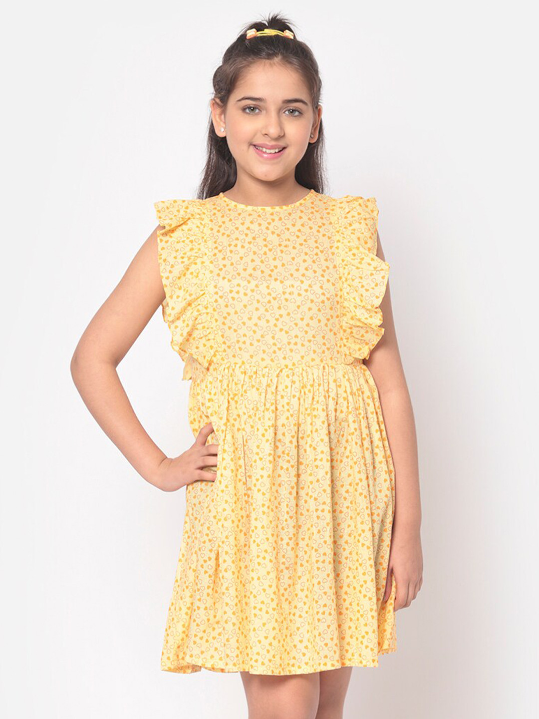 Buy MINOS Yellow Printed Dress - Dresses for Girls 18189730 | Myntra