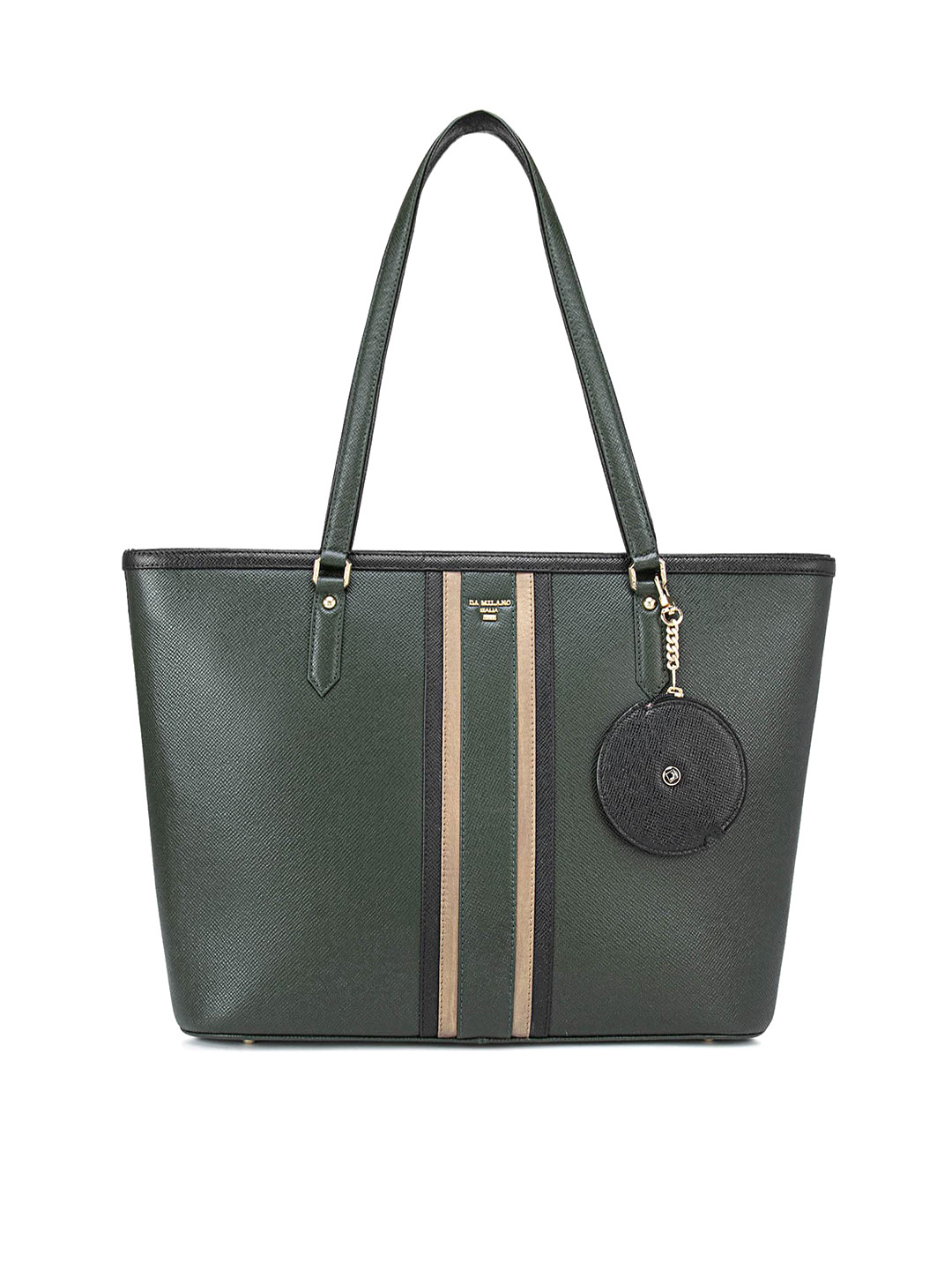 Buy Da Milano Green Leather Structured Shoulder Bag - Handbags for ...
