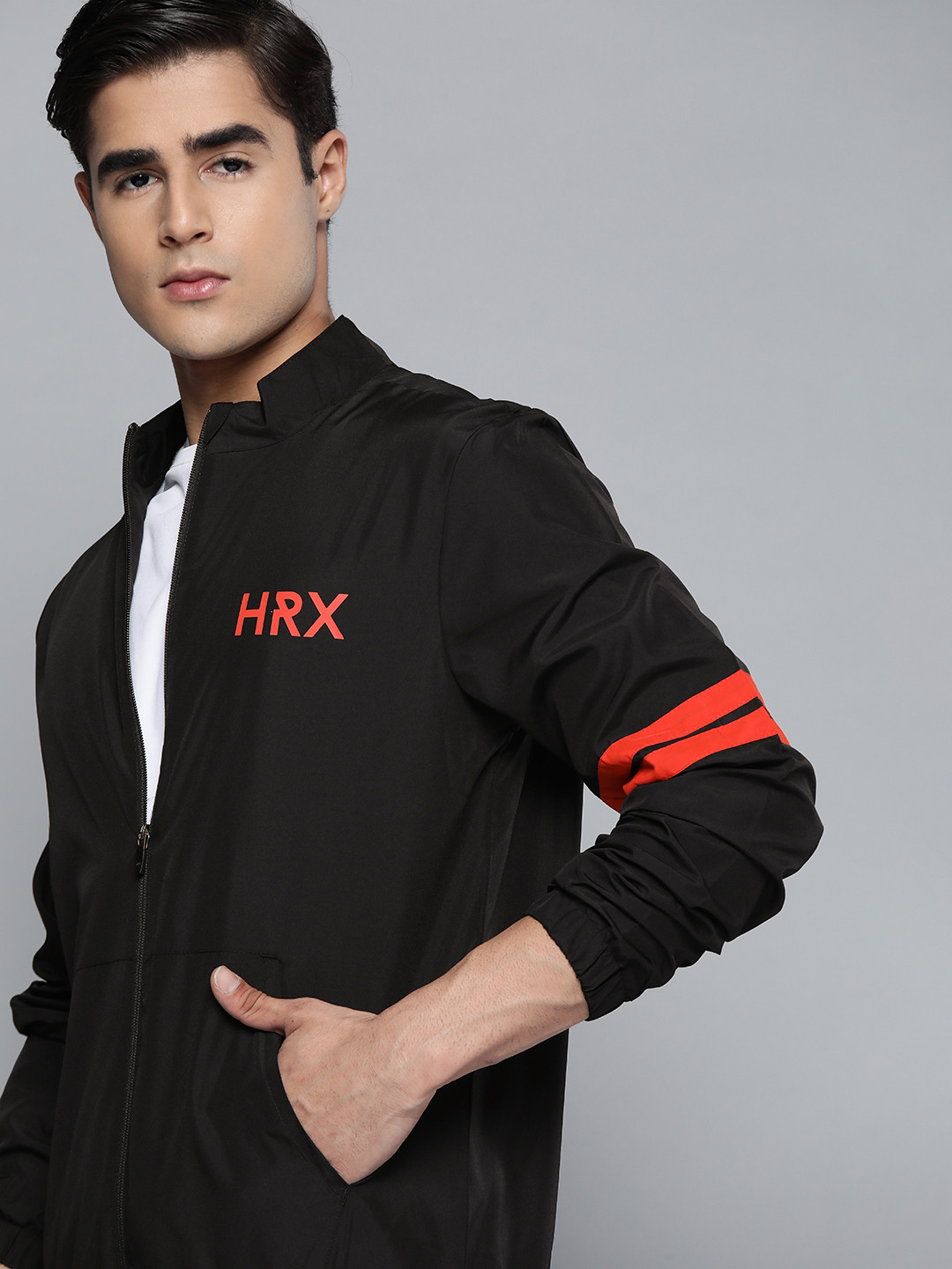 Buy HRX By Hrithik Roshan Men Black Sporty Jacket - Jackets for Men ...